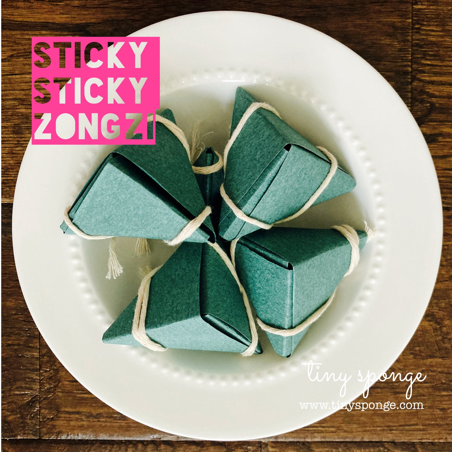 Zongzi Sticky Rice Dumpling Origami How To – tiny sponge